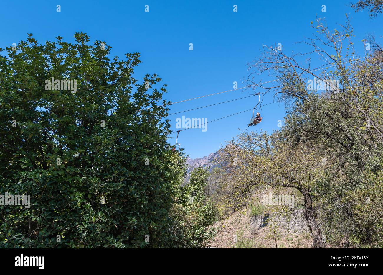 Merano (Meran) in South Tyrol: The chairlift Meran- Dorf Tirol, also ...