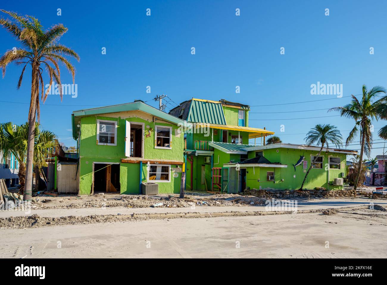 Fort Myers Beach, FL, USA - November 19, 2022: Homes destroyed by ...
