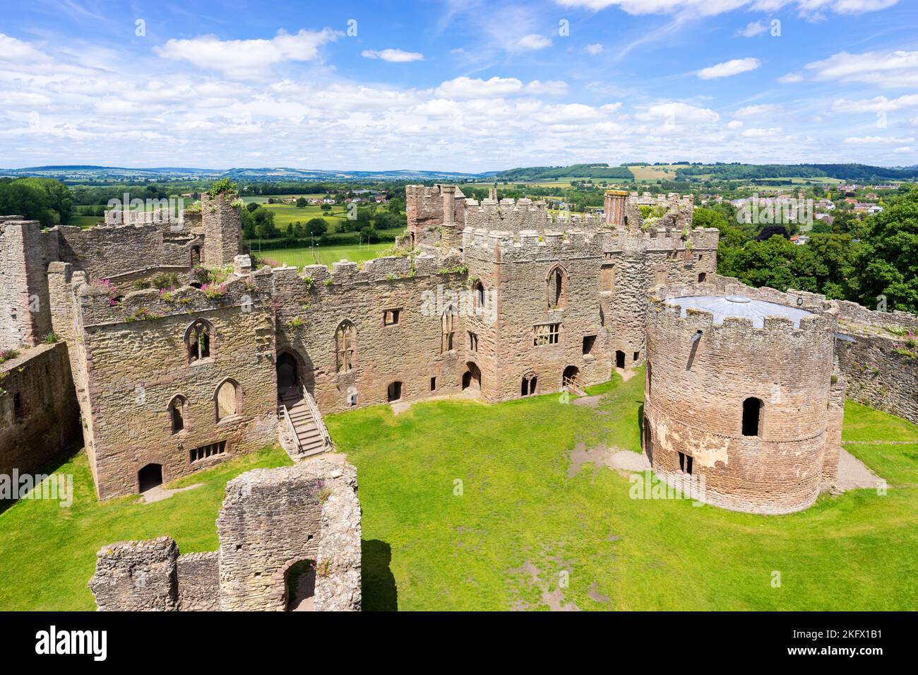 Ludlow Shropshire Ludlow castle walls the Round Chapel of St Mary ...