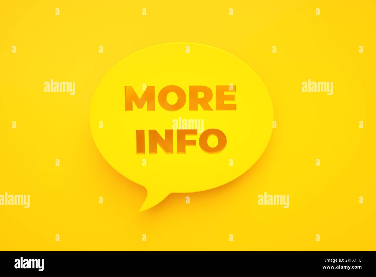 speech bubble with inscription more info over yellow background, 3d ...