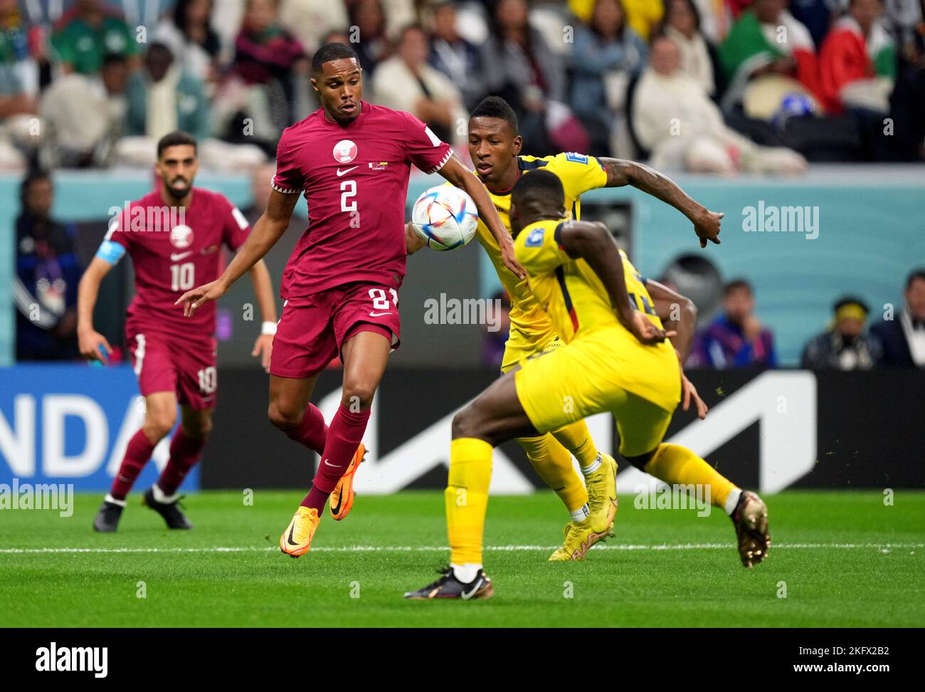 Qatar's Pedro Miguel in action during the FIFA World Cup Group A match ...