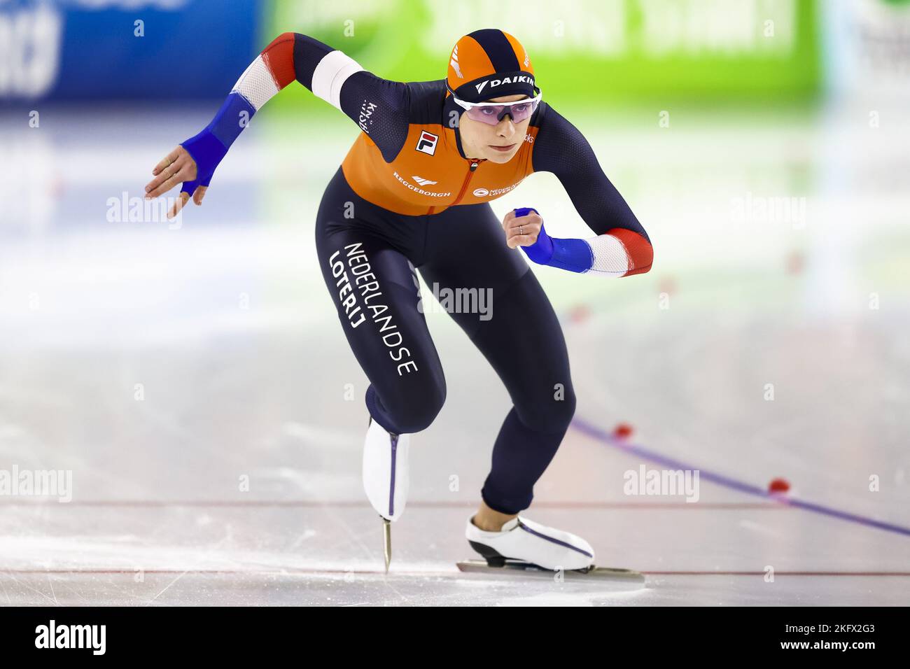 HERENVEEN - Femke Kok (NED) in action on the 500 meters during the ...