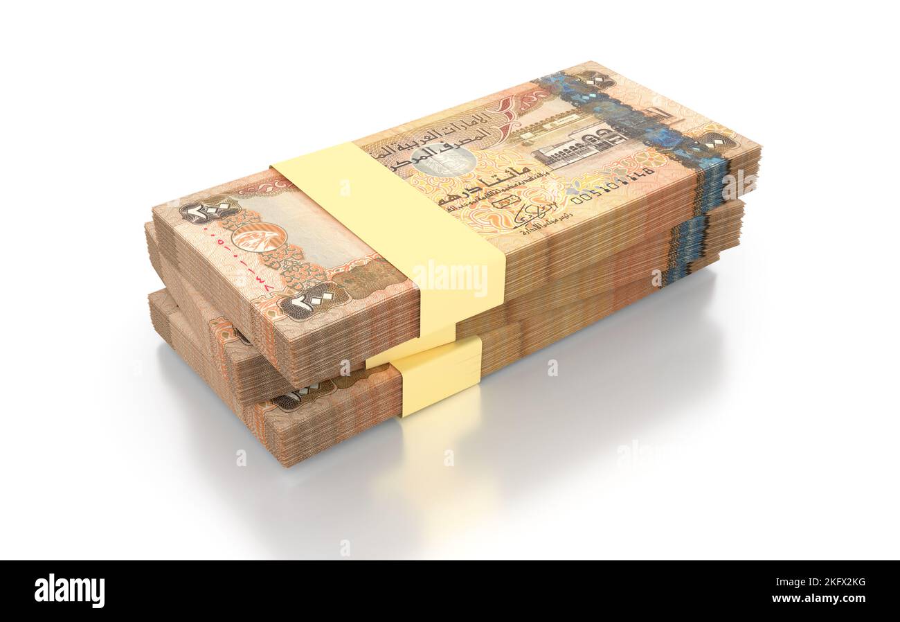 United Arab Emirates Currency Dirhams AED 200 Note isolated on White ...