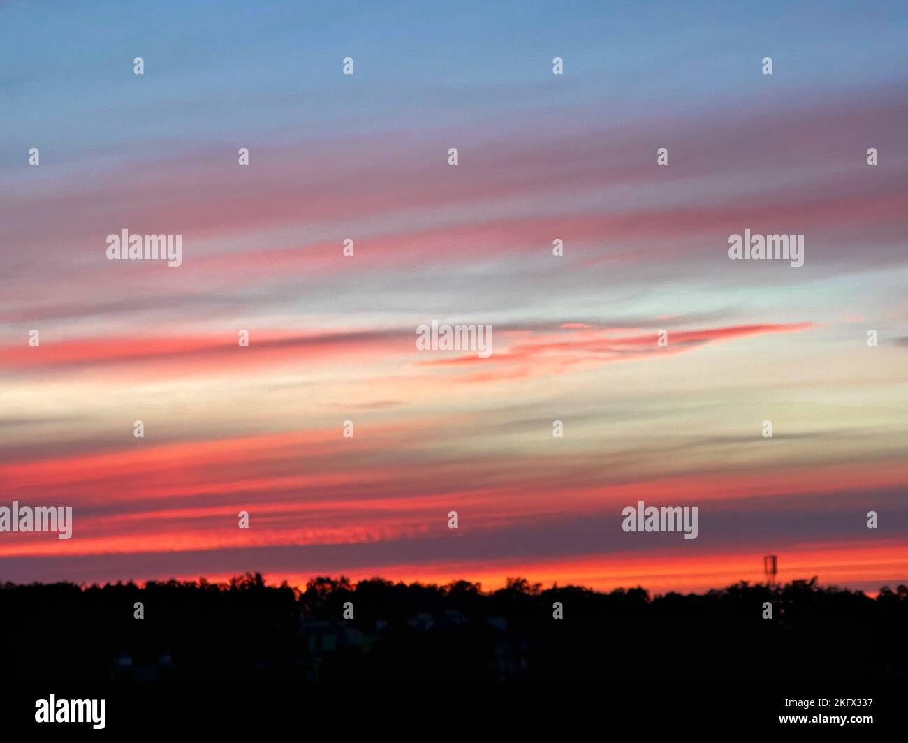 Colours of sunset. Evening sky after sunset. Background Stock Photo - Alamy