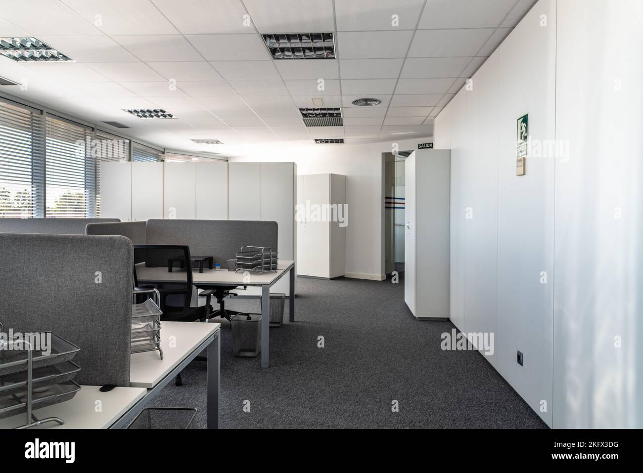 Empty places for workers in contemporary coworking. Startup business ...