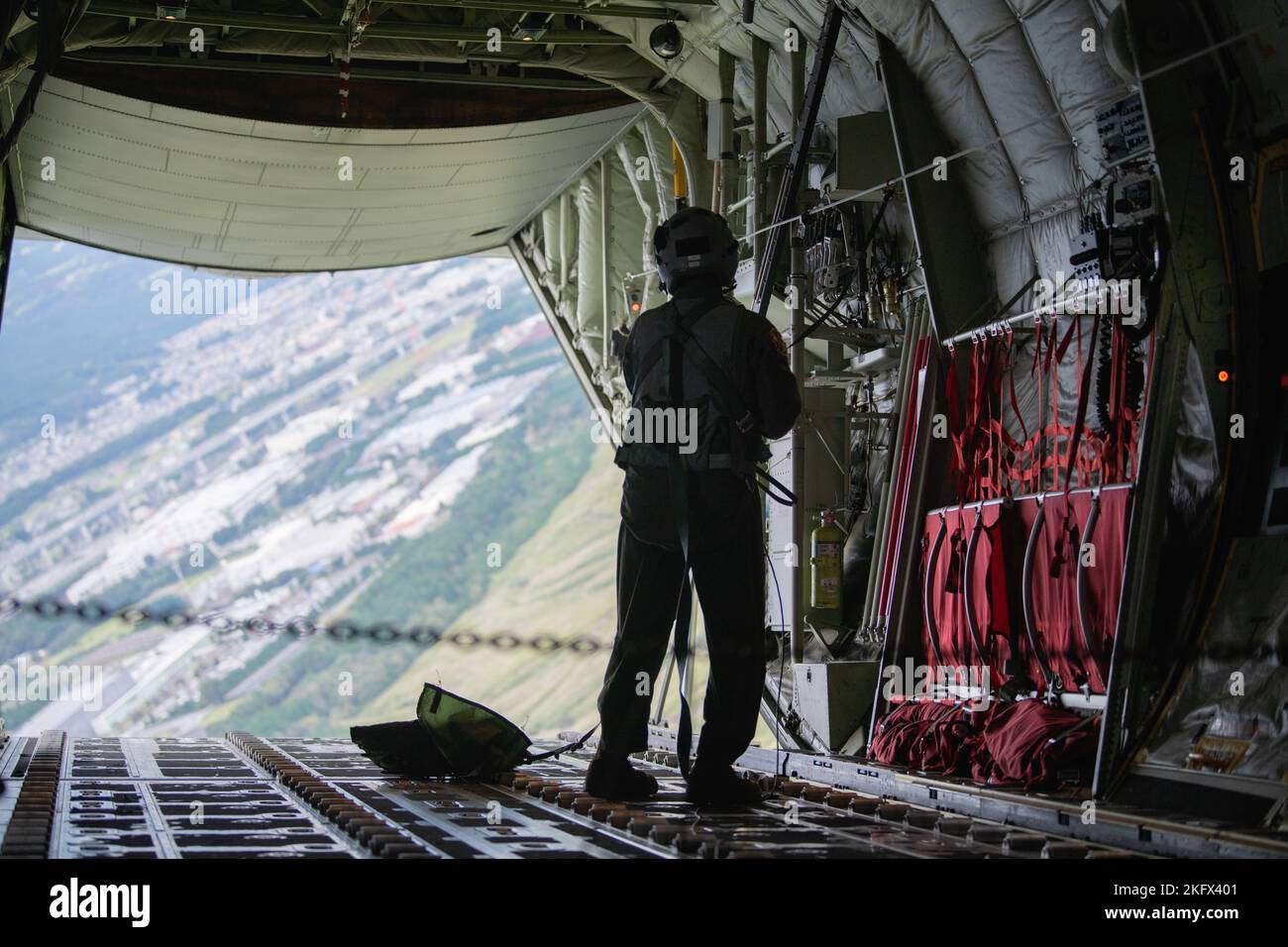 U.S. Air Force Staff Sgt. Jeremy Brumfield,a loadmaster assigned to the ...