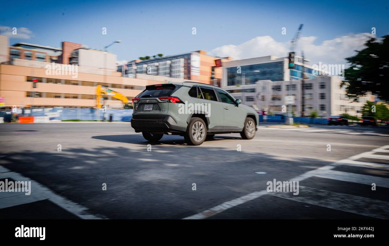 The Toyota RAV4 SUV passing the construction area Stock Photo - Alamy