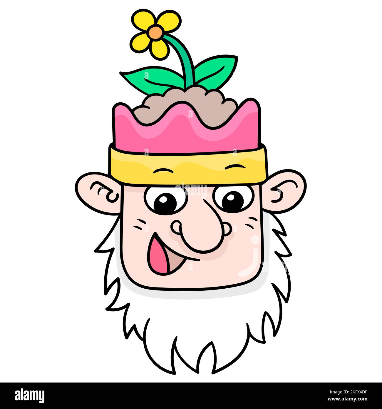 An editable vector of an old dwarf with a crown Stock Vector Image ...