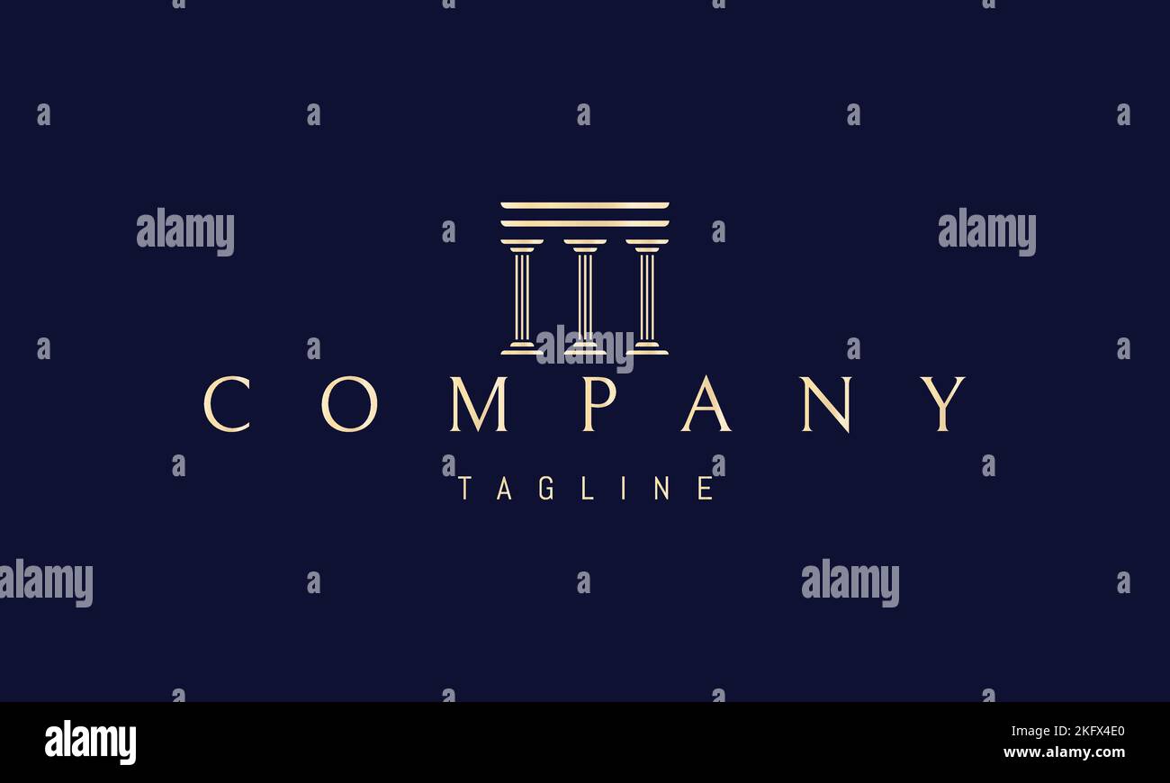 Vector golden logo on which an abstract image of three ancient Greek ...