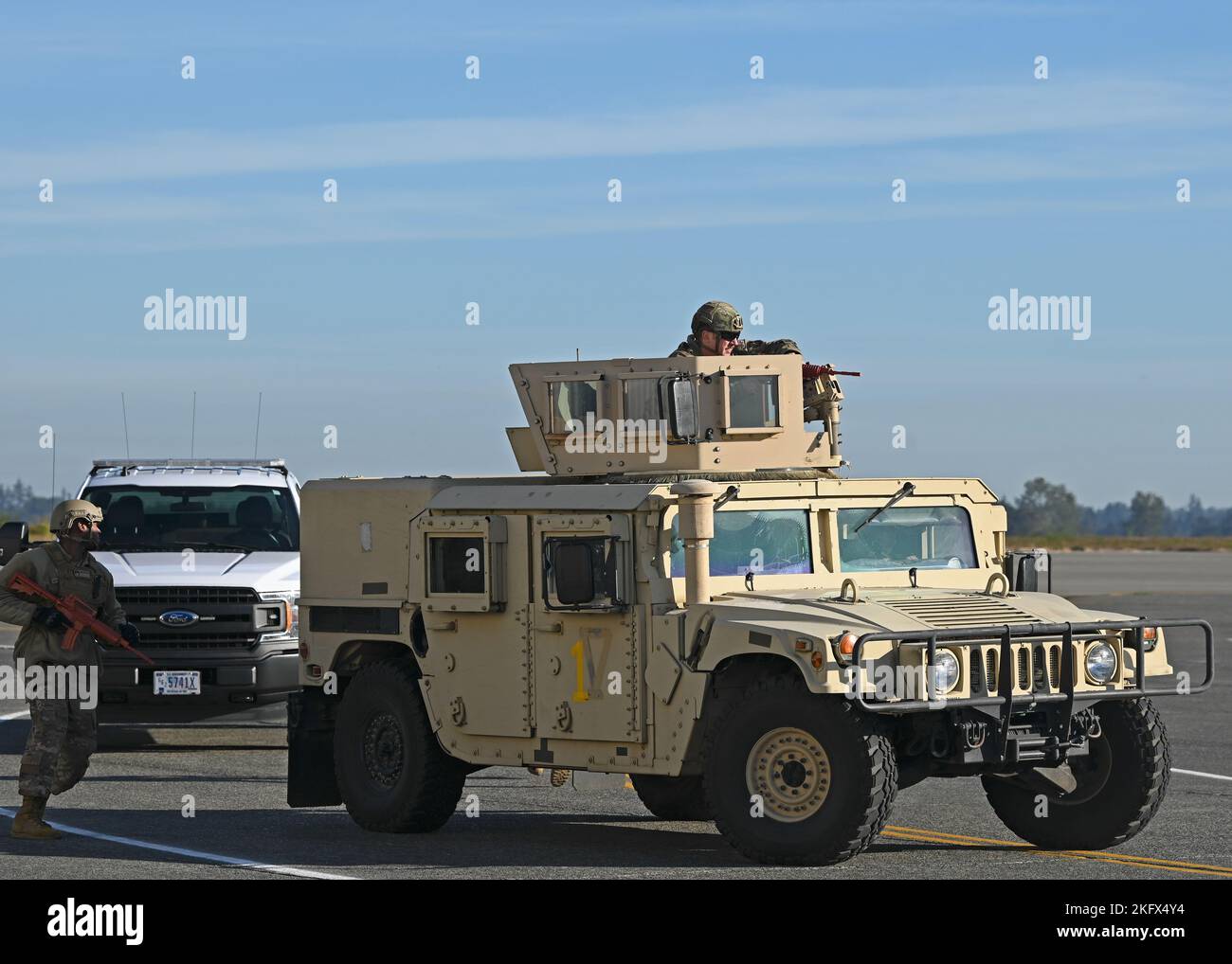 U.S. Airmen with the 627th Security Forces Squadron, 627th Air Base Group, respond to a ...