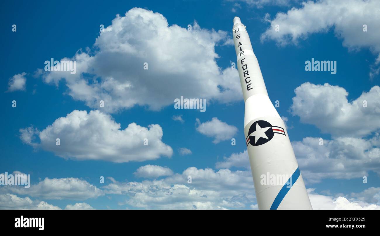 Rocket under the Desert Blue Sky in the middle of the New Mexico desert ...