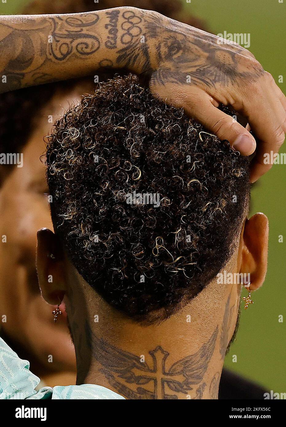 Doha, Catar. 20th Nov, 2022. Striker Neymar Jr during the Training of ...
