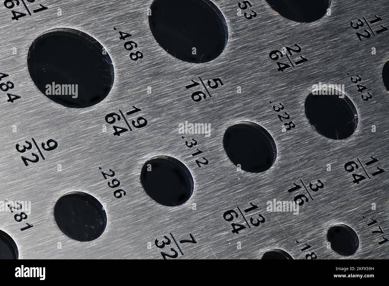 Drill Bit Gauge Close up on dark background Stock Photo - Alamy