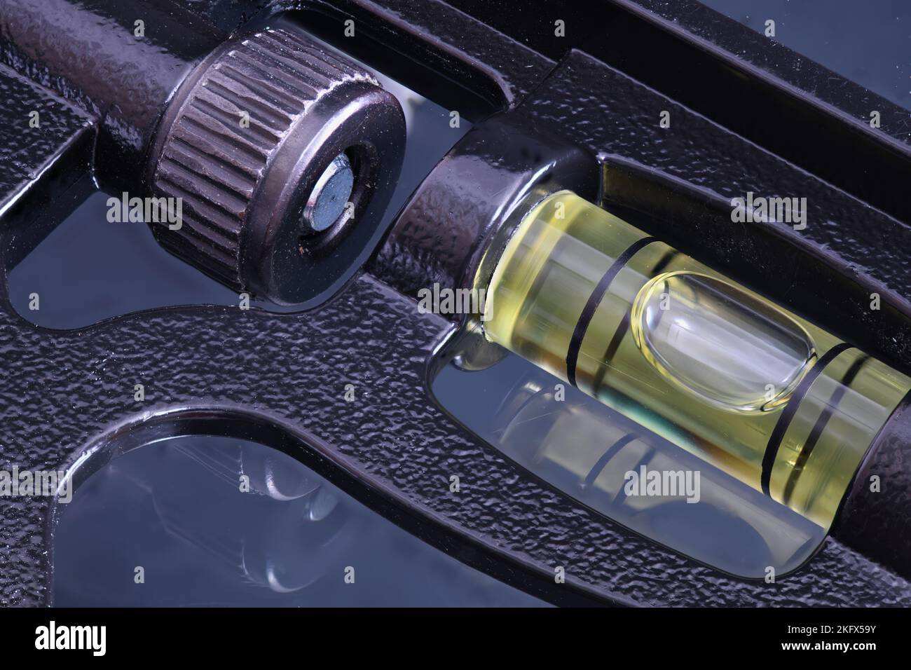Hand Tool bubble Level close up Stock Photo - Alamy