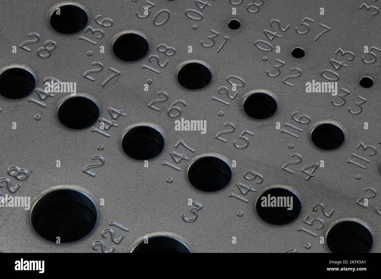 Drill Bit Gauge Close up on dark background Stock Photo - Alamy