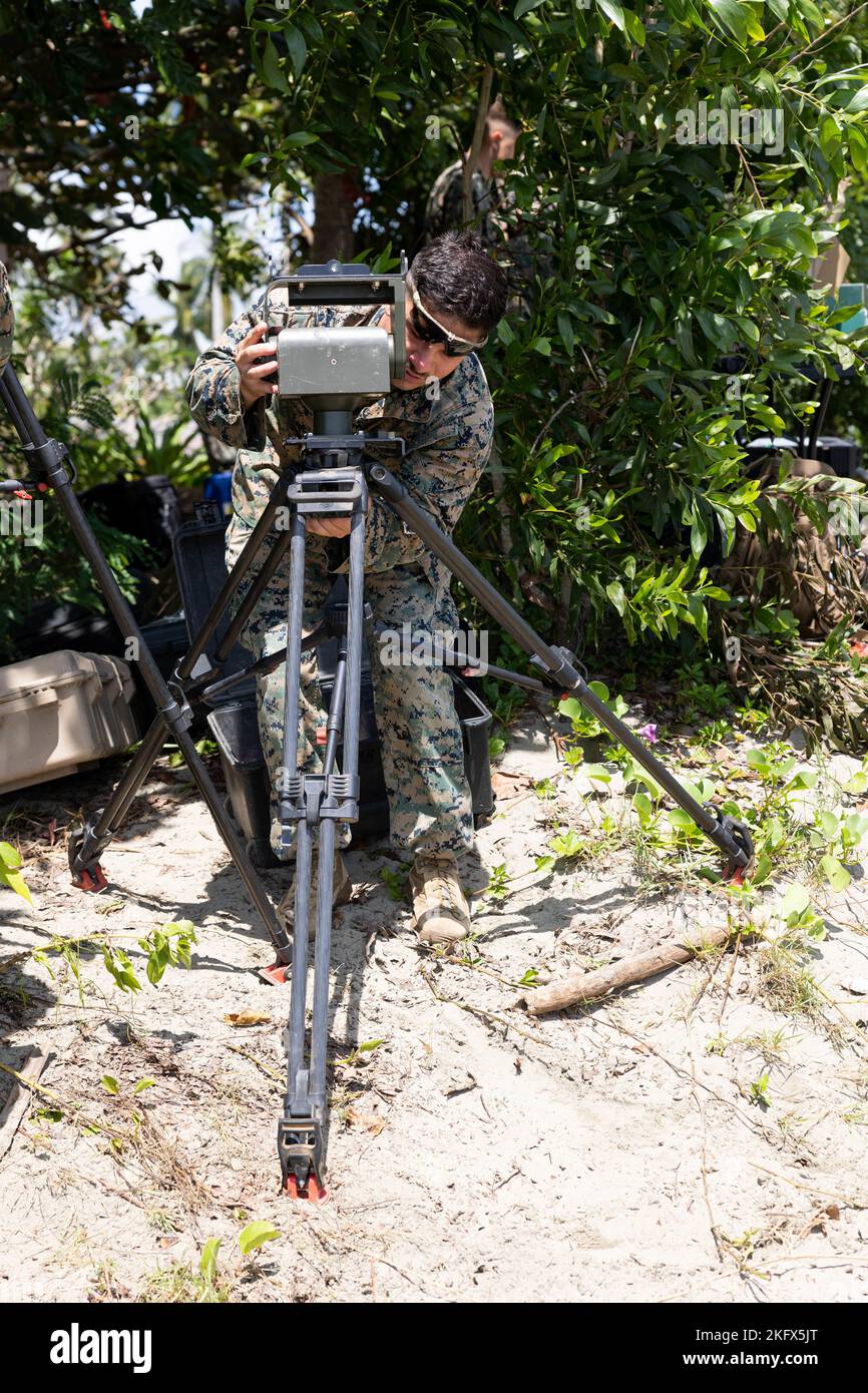 U.S. Marine Corps Lance Cpl. Dominic Albanese, a surveillance sensor ...