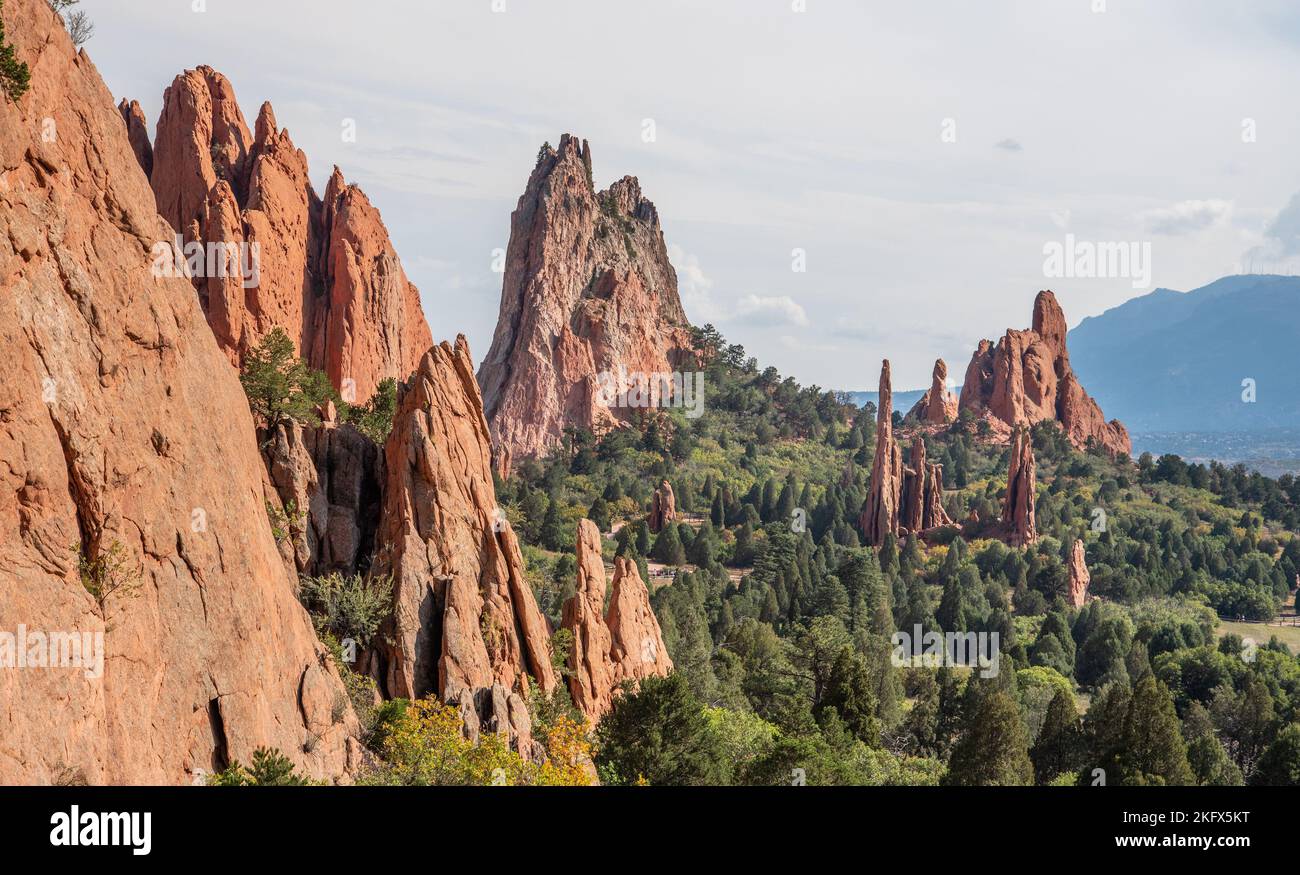 Red rocks of the Garden Of The Gods in Colorado Springs, Colorado Stock ...