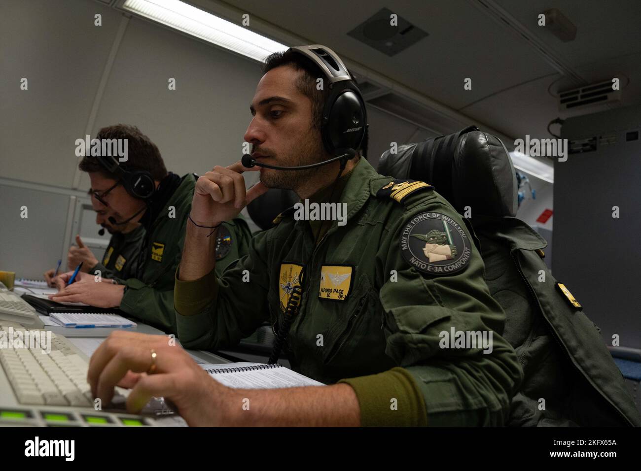 Italian Air Force Maggiore Alfonso Pace, a surveillance controller ...