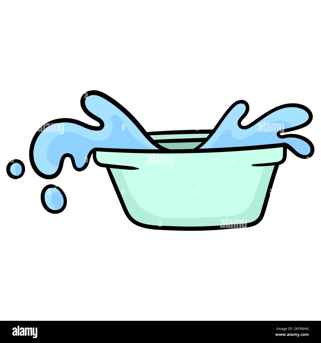 An editable vector of a small bath filled with water Stock Vector Image ...