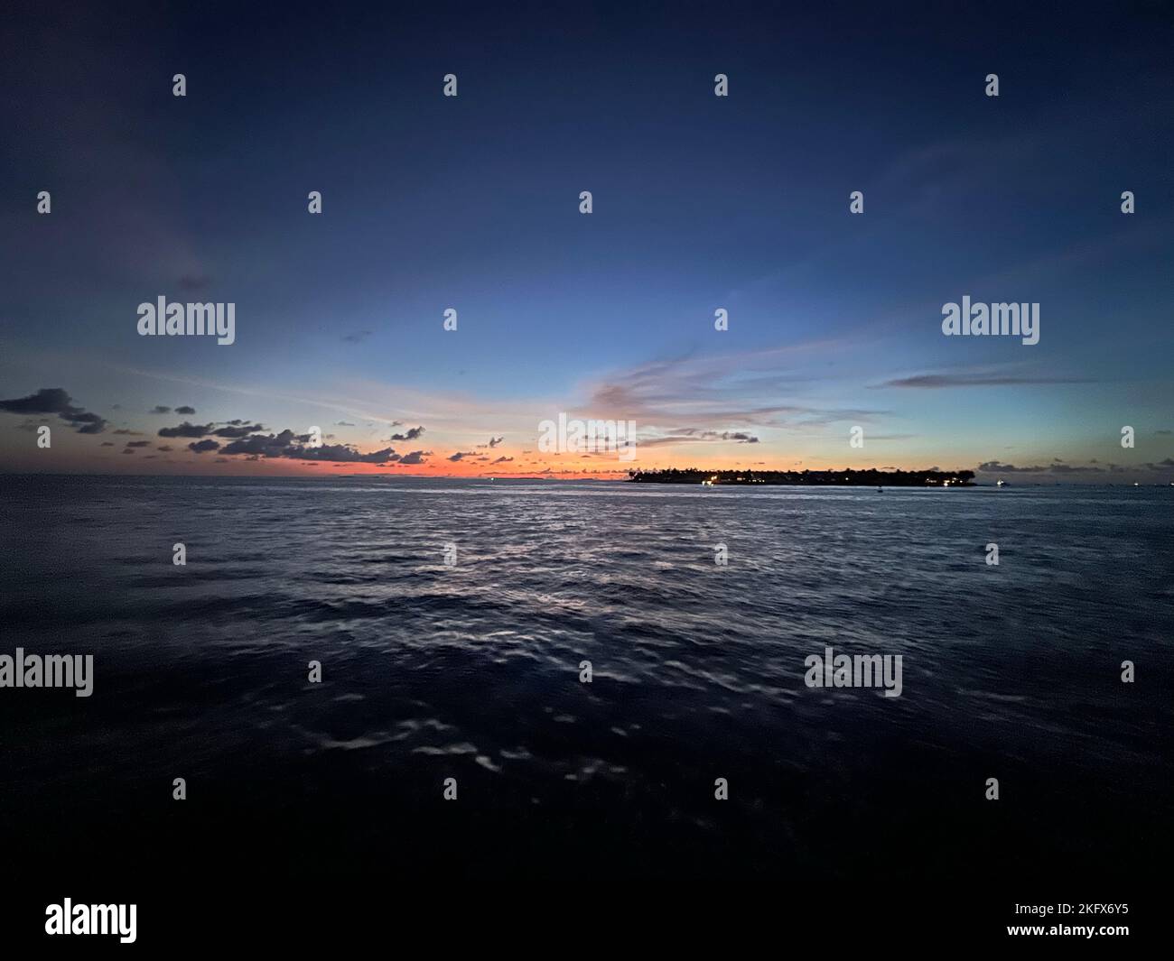 A mesmerizing view of a beautiful seascape at scenic sunset in Key West ...