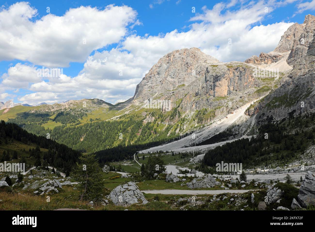 panorama of the Italian alps in the Dolomites mountain group in ...