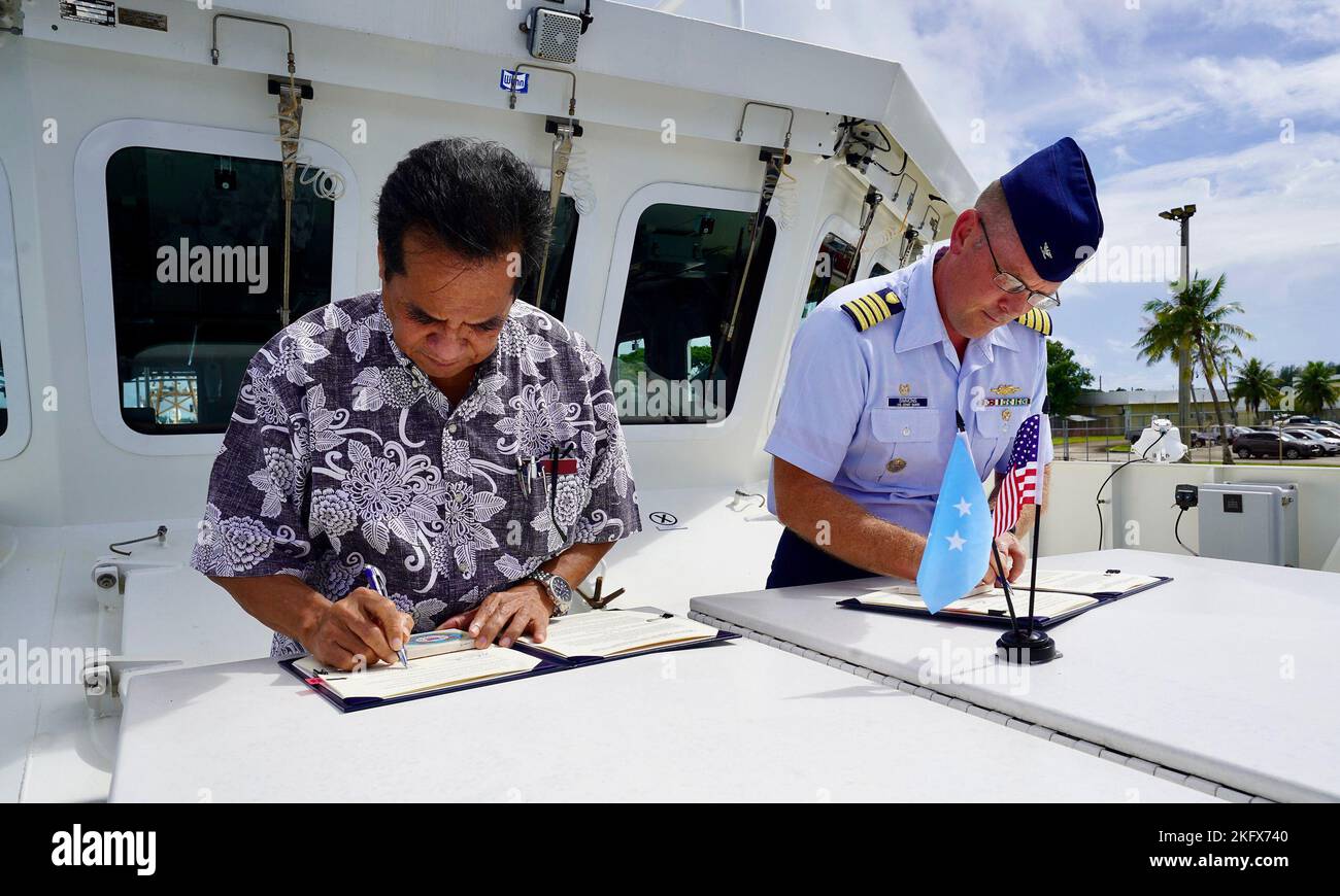 U.S. Coast Guard Forces Micronesia Sector Guam Commander Capt. Nicholas ...