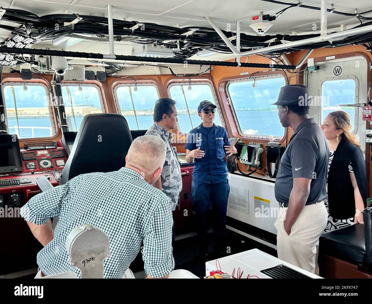 Lt. Jalle Merritt, commanding officer of USCGC Myrtle Hazard (WPC 1139 ...