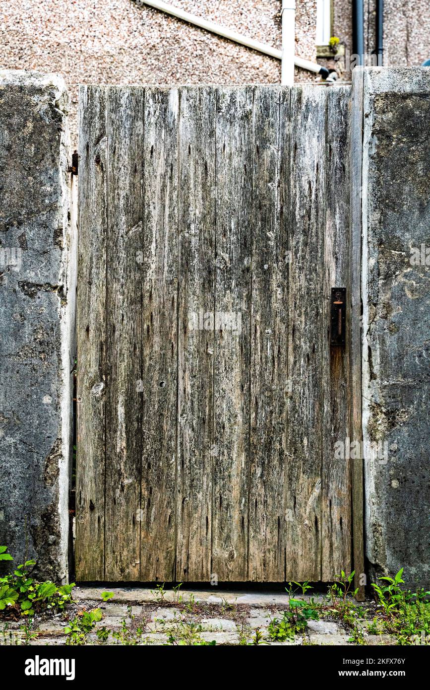 Wooden back gate of terraced housing Stock Photo - Alamy