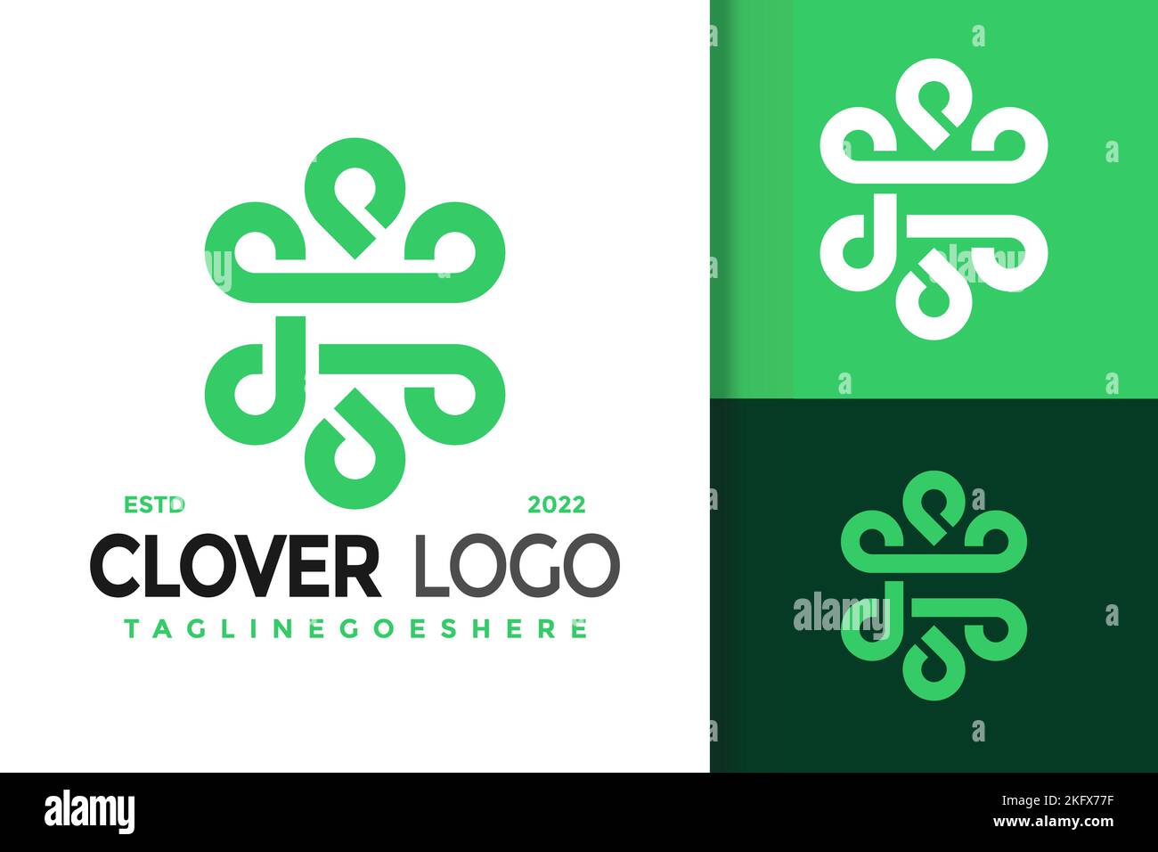 A digital vector illustration of the clover logo with tagline space in ...