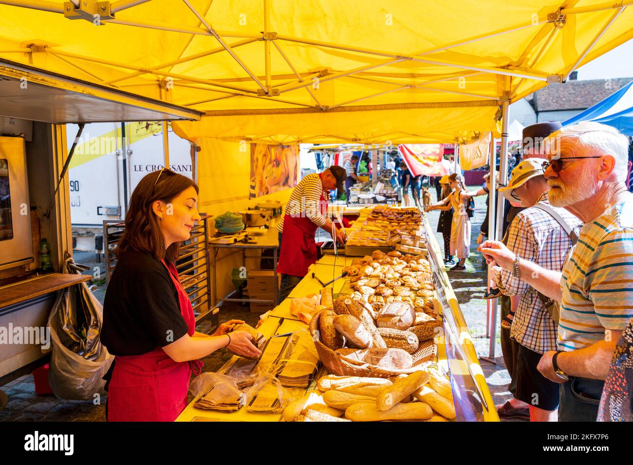 French pastry market stall at open air event, Le Weekend, at the ...