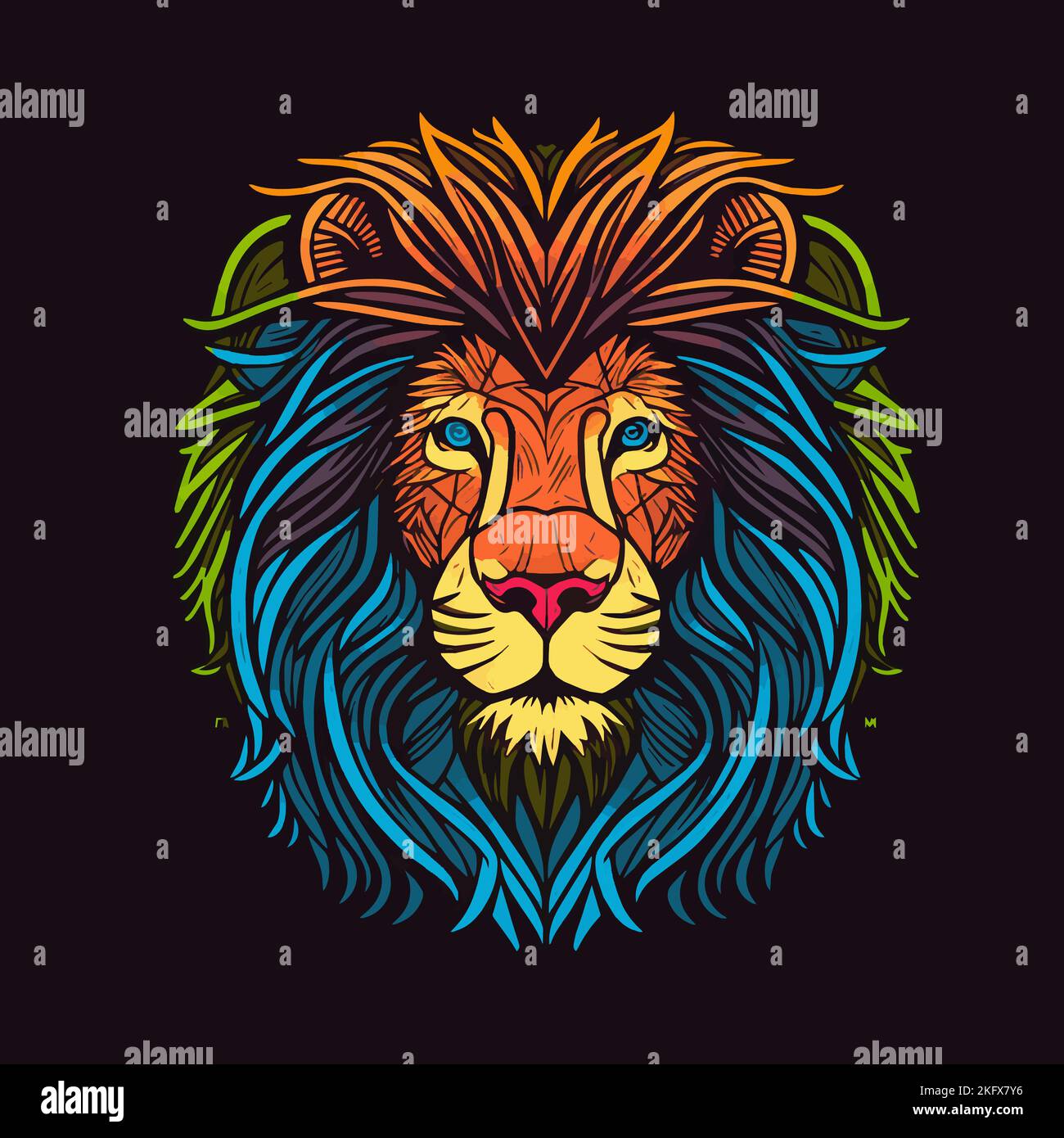 Lion face badge hi-res stock photography and images - Alamy