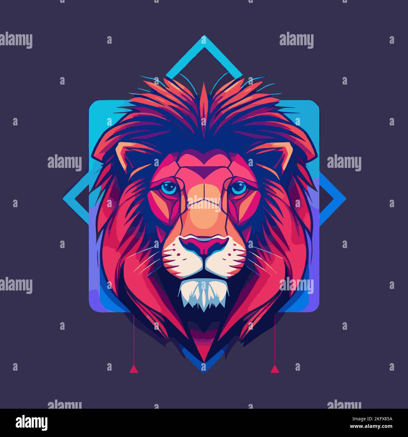 Lion face badge hi-res stock photography and images - Alamy