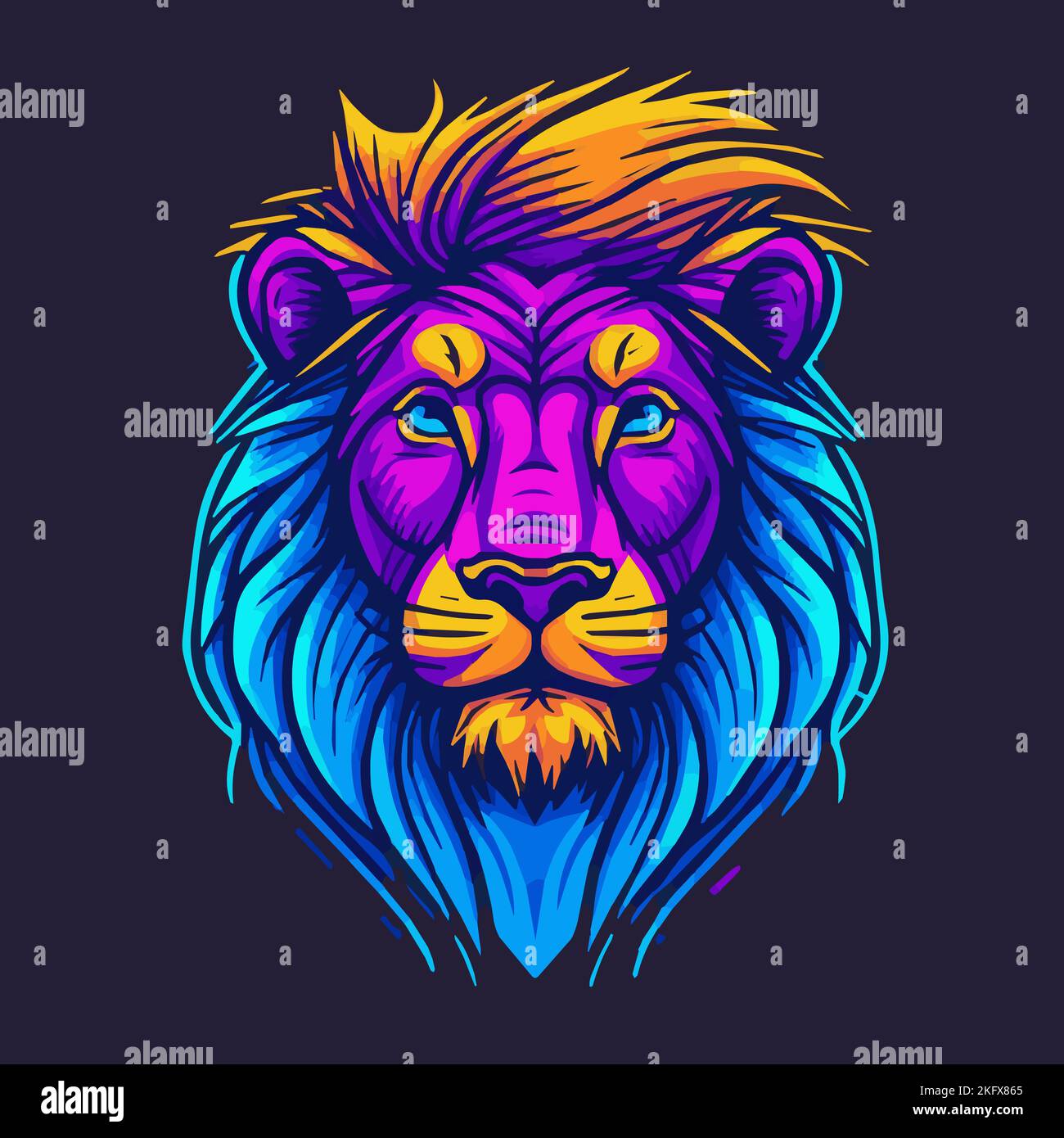 Lion face badge hi-res stock photography and images - Alamy