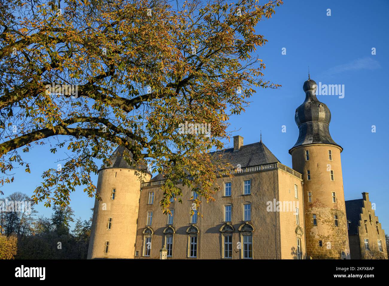 Autumn at a castle in westphalia Stock Photo - Alamy