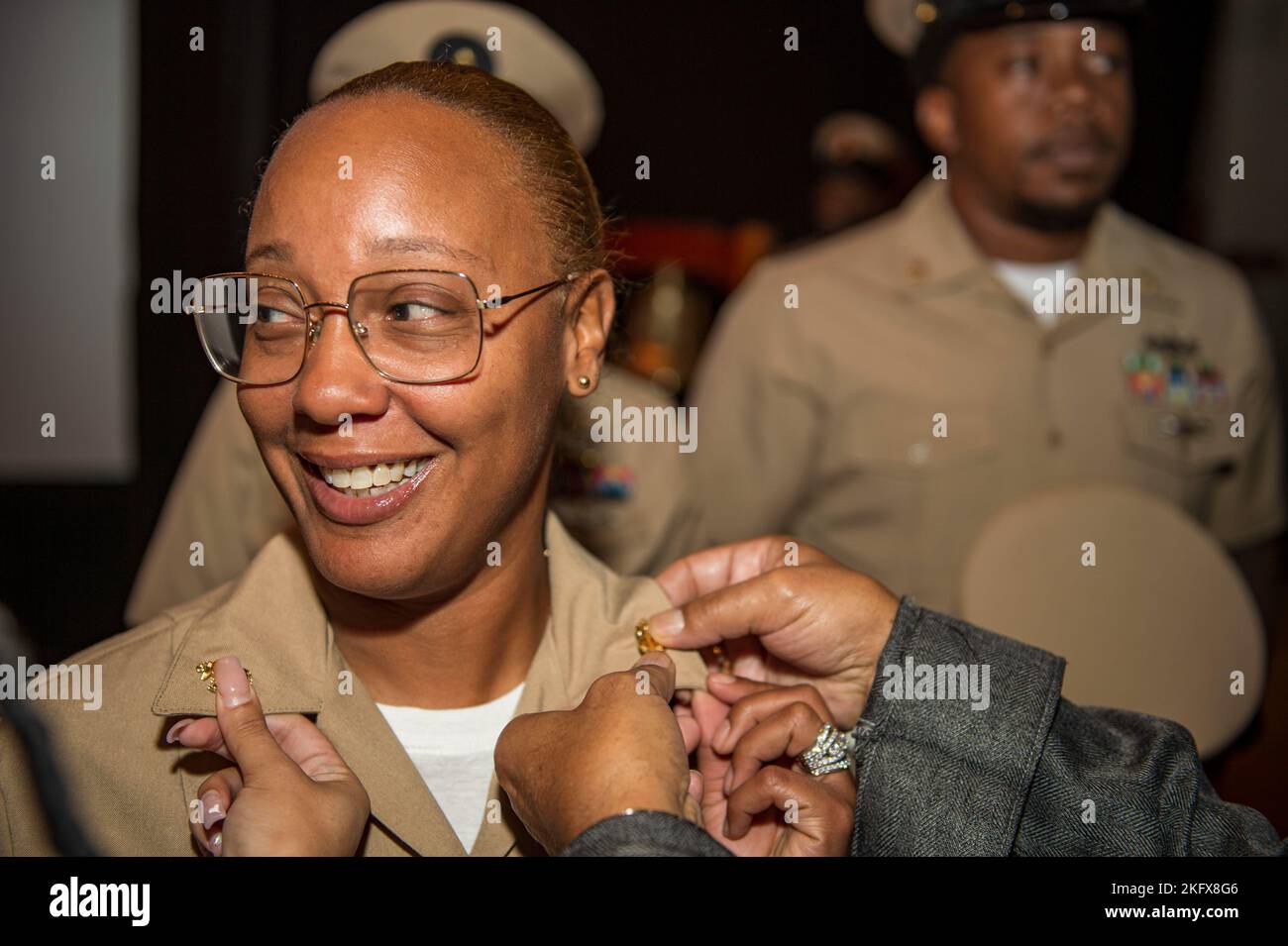 221013-N-GG032-1002 VIRGINIA BEACH, VA. (Oct. 13, 2022) Sailor gets ...