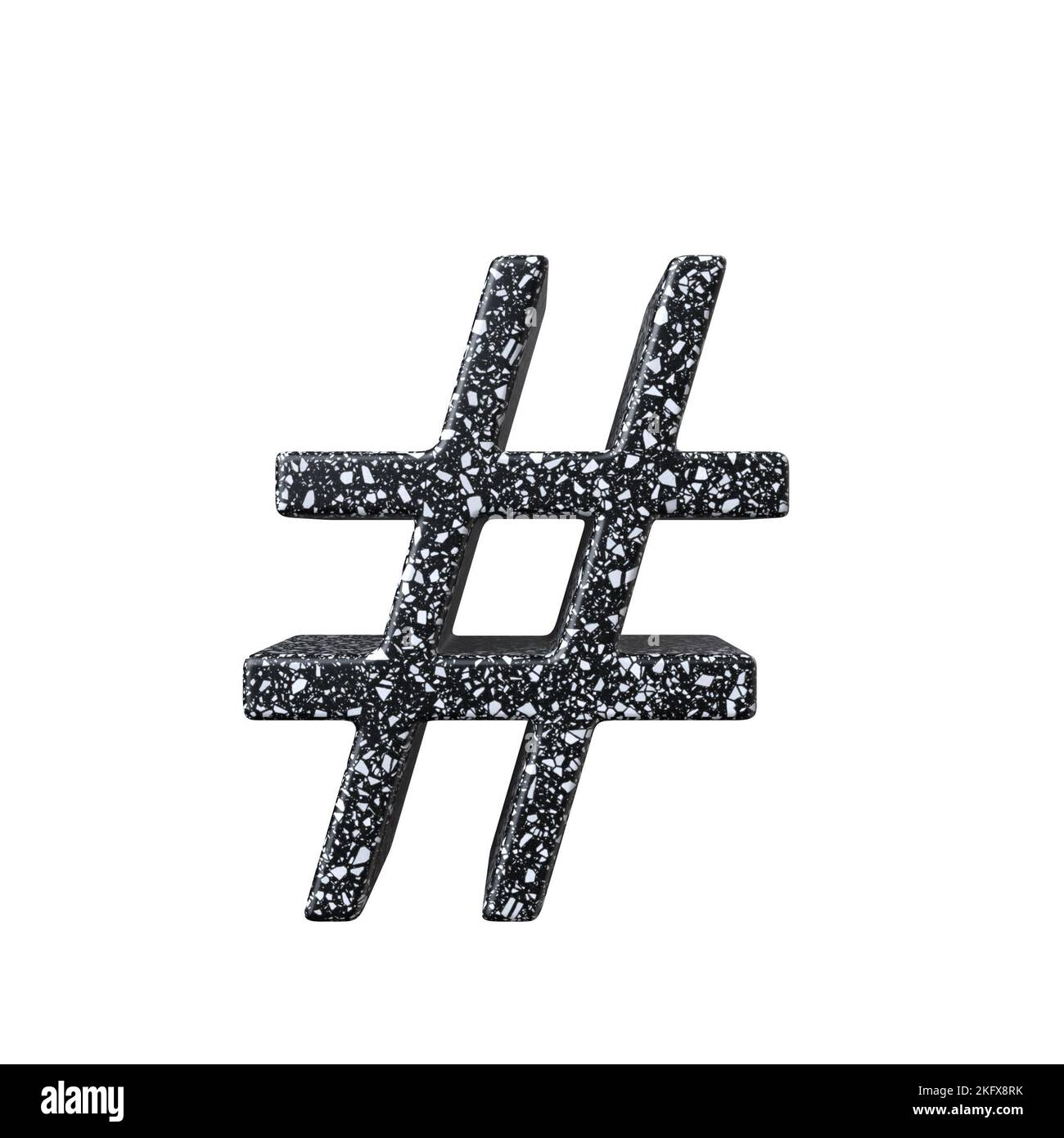 A 3D rendered sharp mark of granite material isolated on the white ...