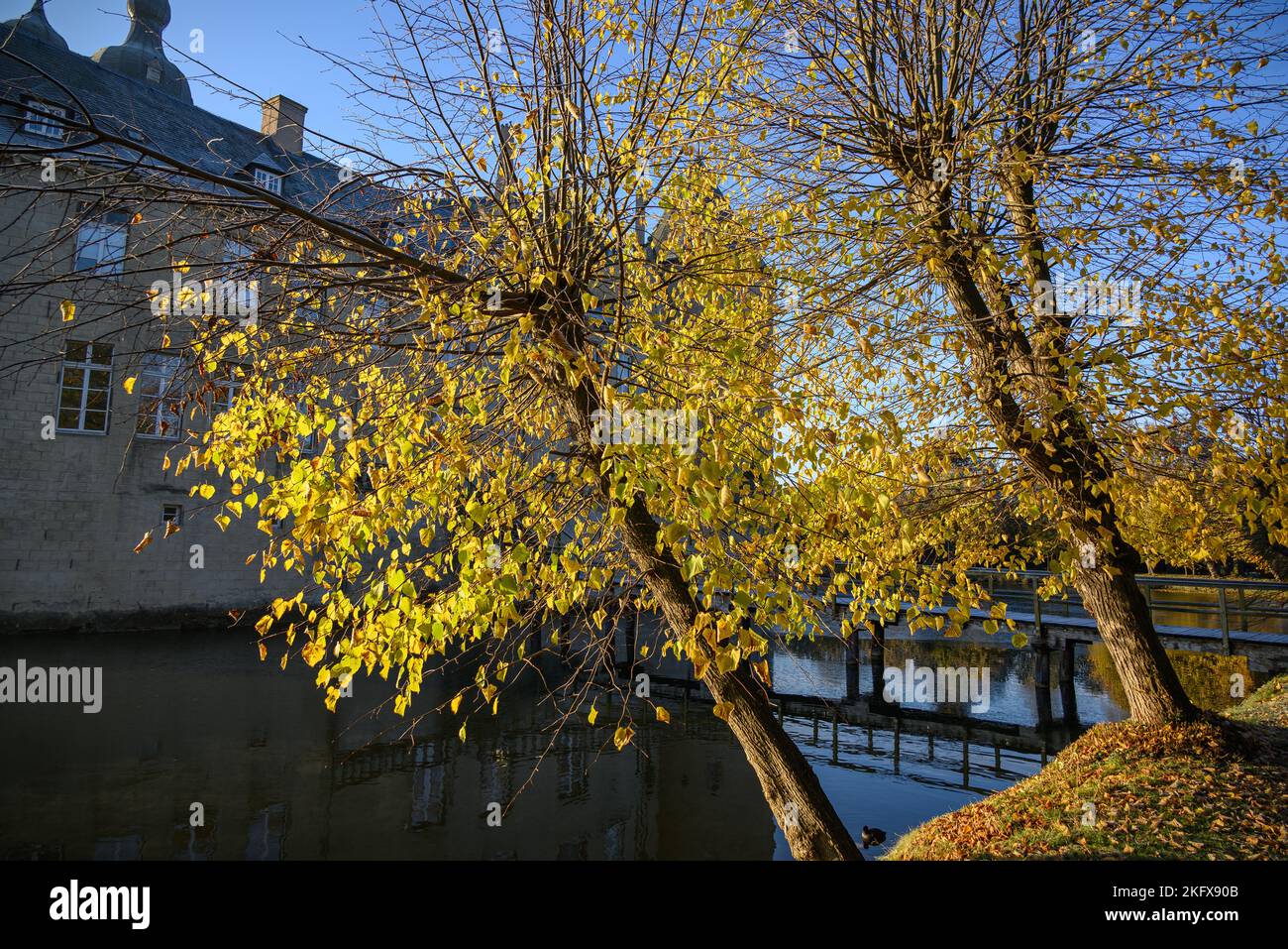 Autumn at a castle in westphalia Stock Photo - Alamy