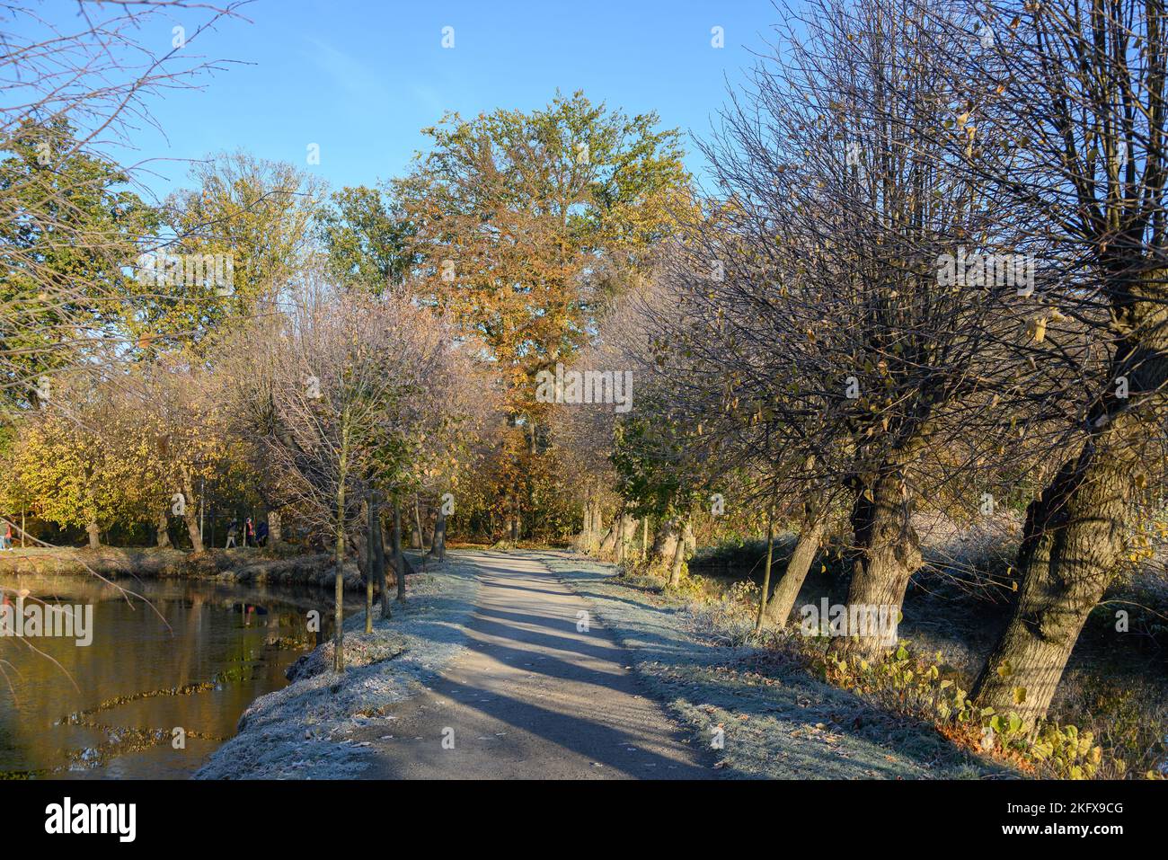Autumn at a castle in westphalia Stock Photo - Alamy