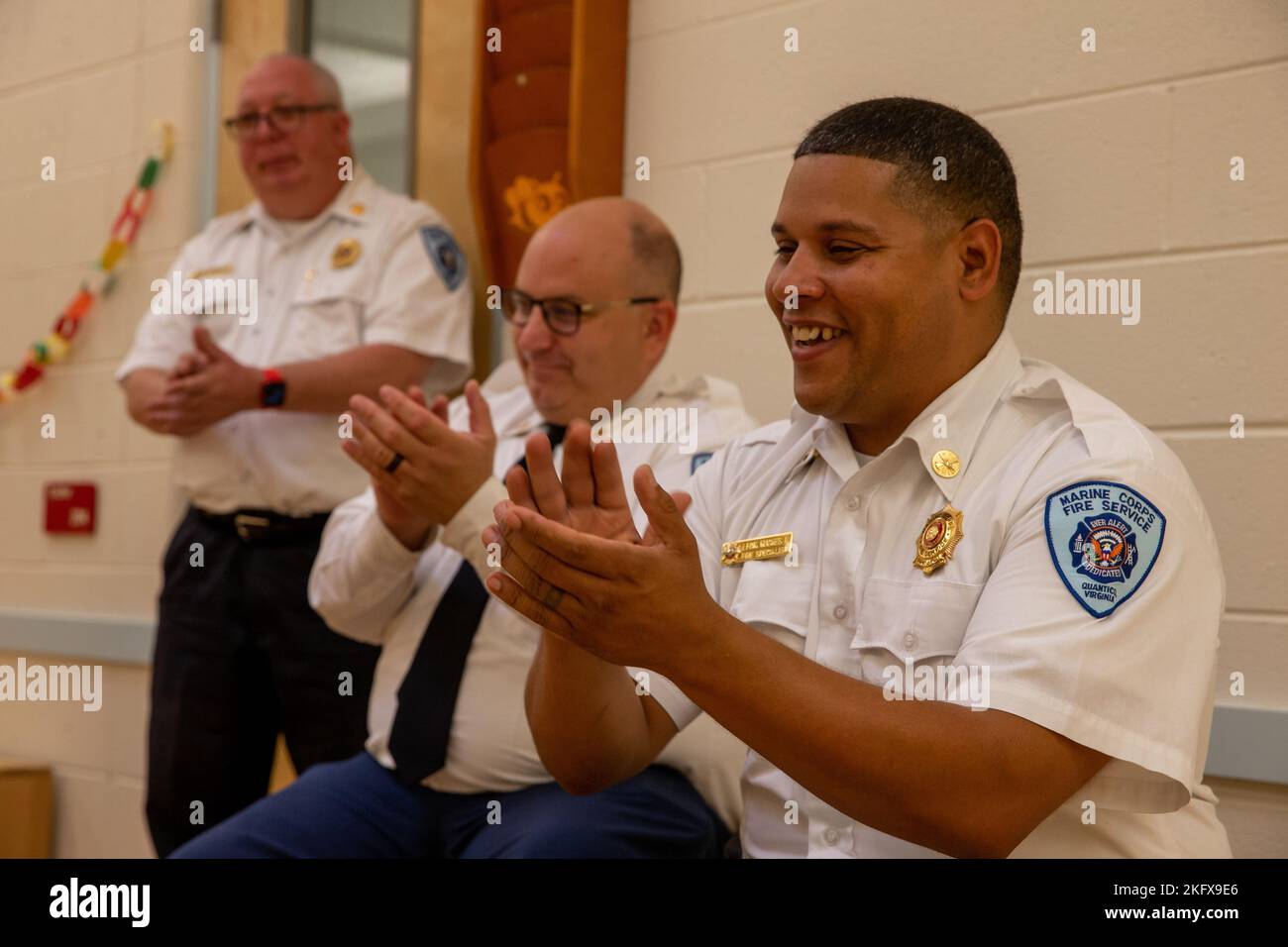 James Thacker, fire inspector, left, Lawrence Shinn, assistant chief ...