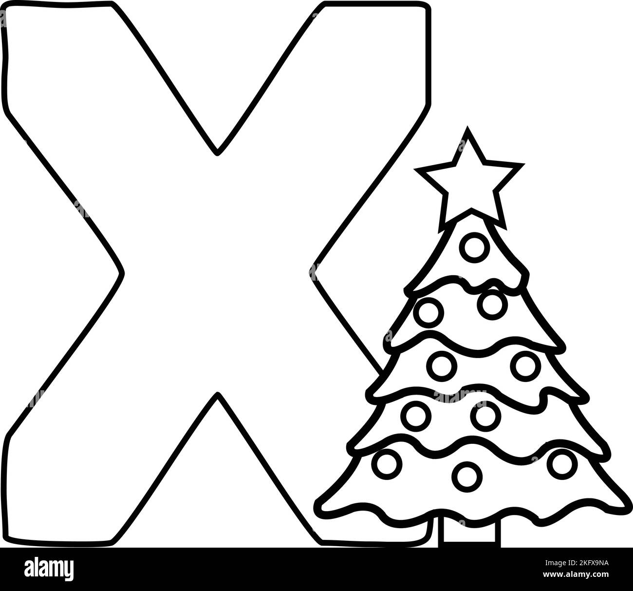 Education tree children alphabet Black and White Stock Photos & Images ...