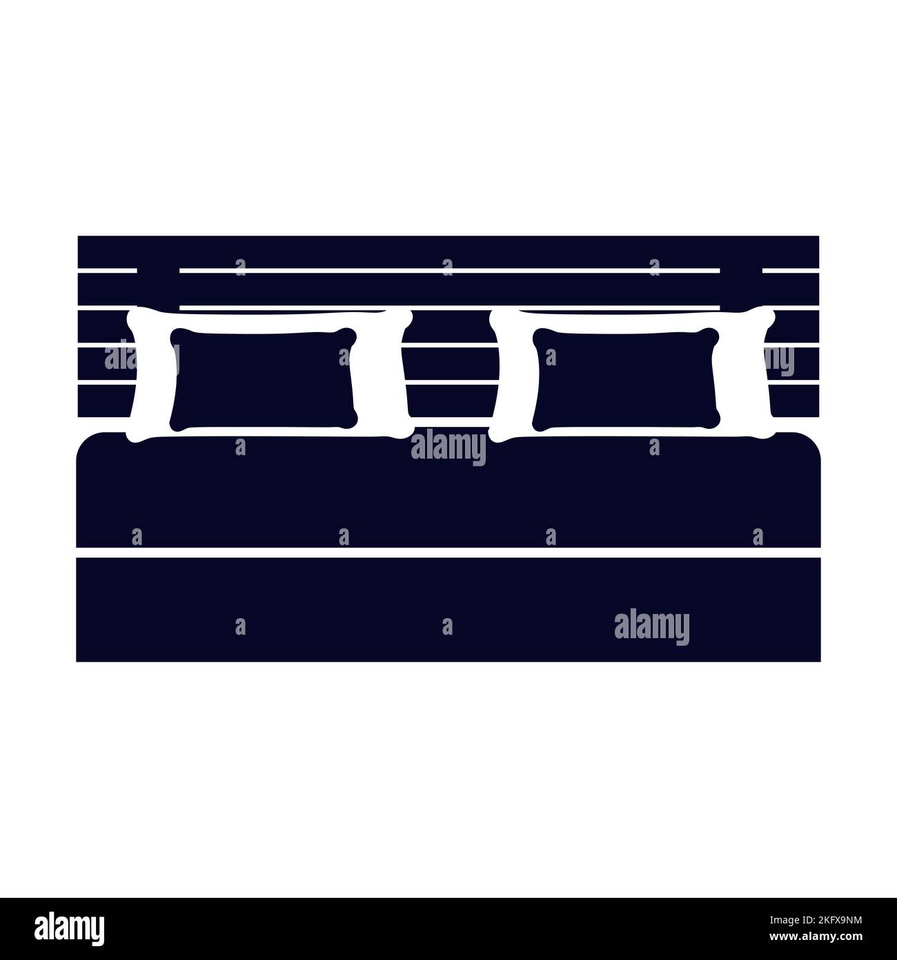 Bed icon on white background. Vector illustration. Colorful graphic set ...