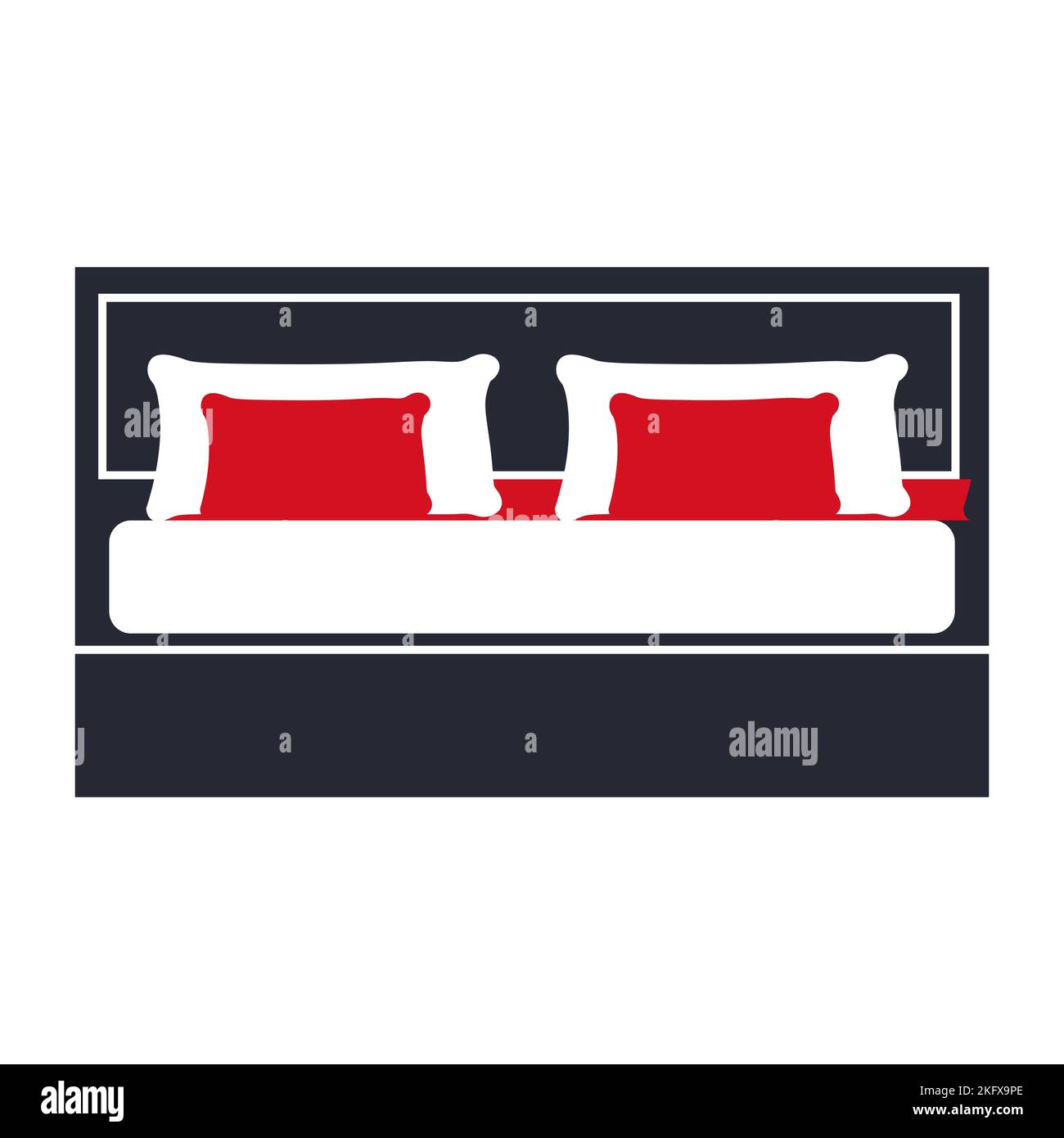Bed icon on white background. Vector illustration. Colorful graphic set ...