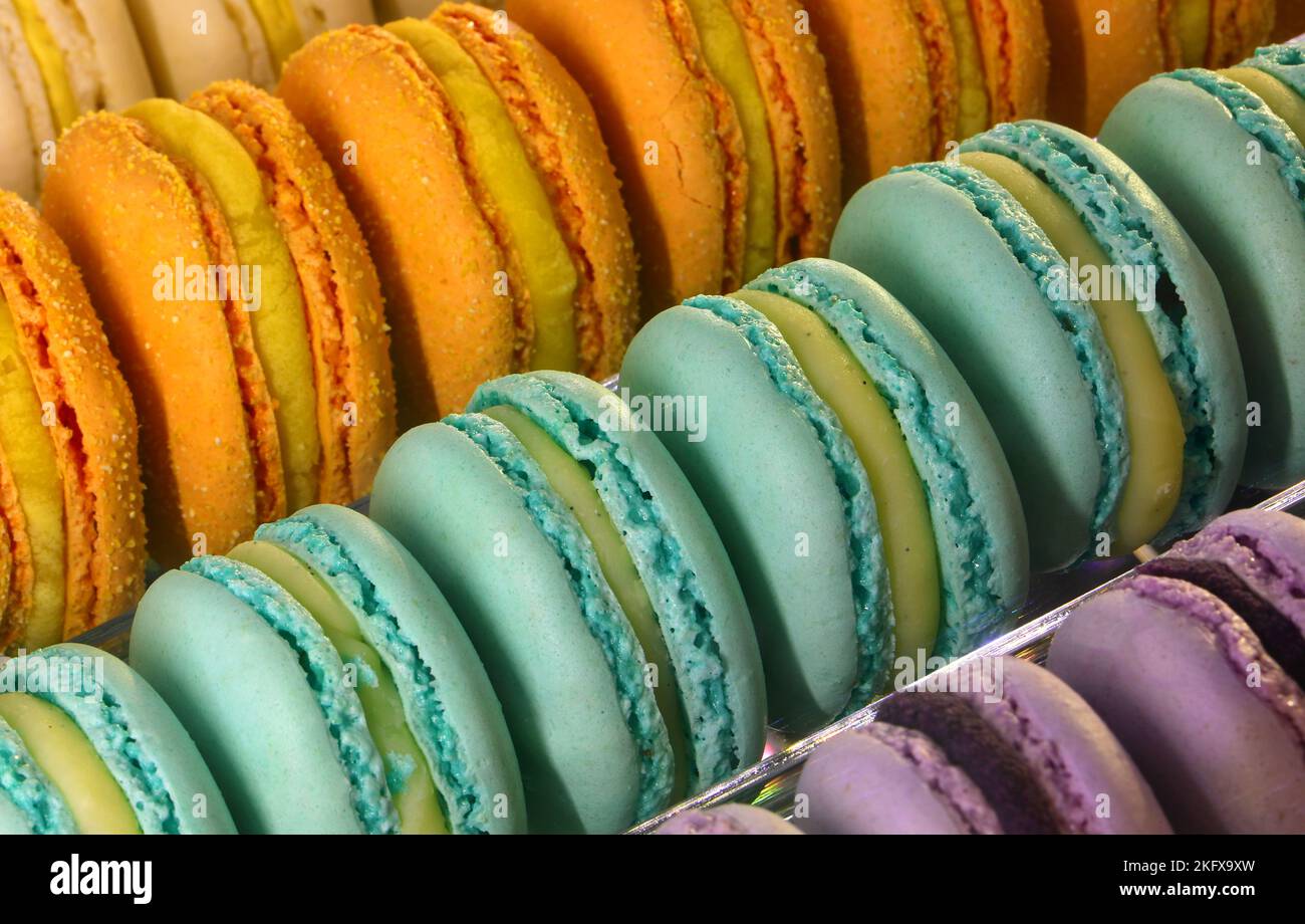 many pastries called MACARONS confectionery specialty typical of France ...