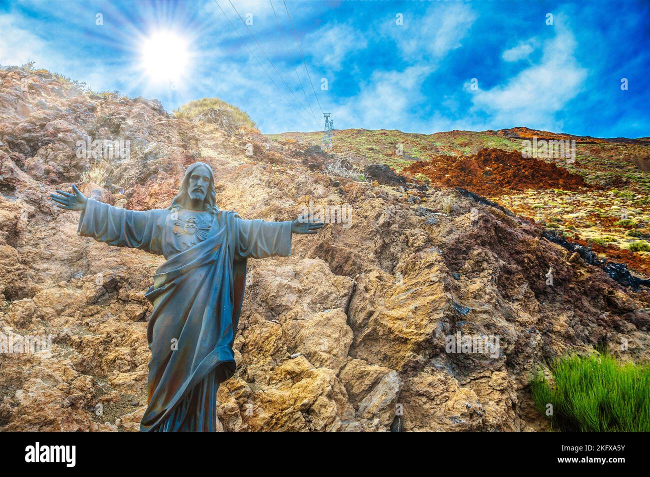 Jesus Christ the Reedemer statue in Tenerife, Canary Islands Stock ...