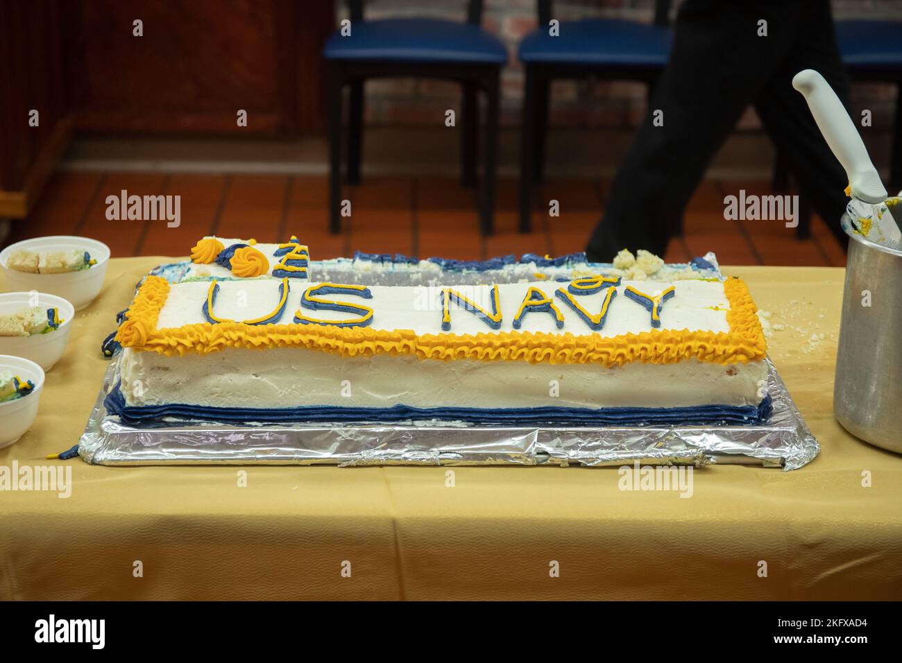 U.S. service members, veterans, and families celebrate the U.S. Navy’s ...