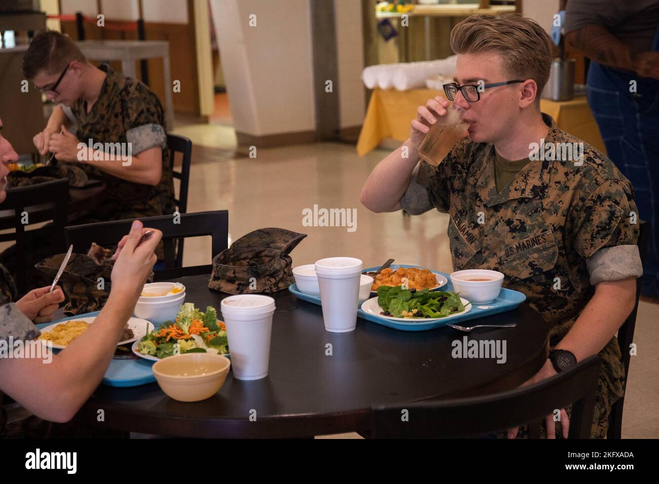 U.S. Marine Corps Cpl. Zachary Benjamin, radio operator, 3d Radio ...