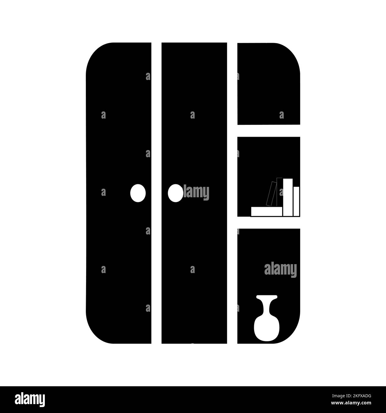 Furniture cabinet, home drawer, table design flat vector illustration ...