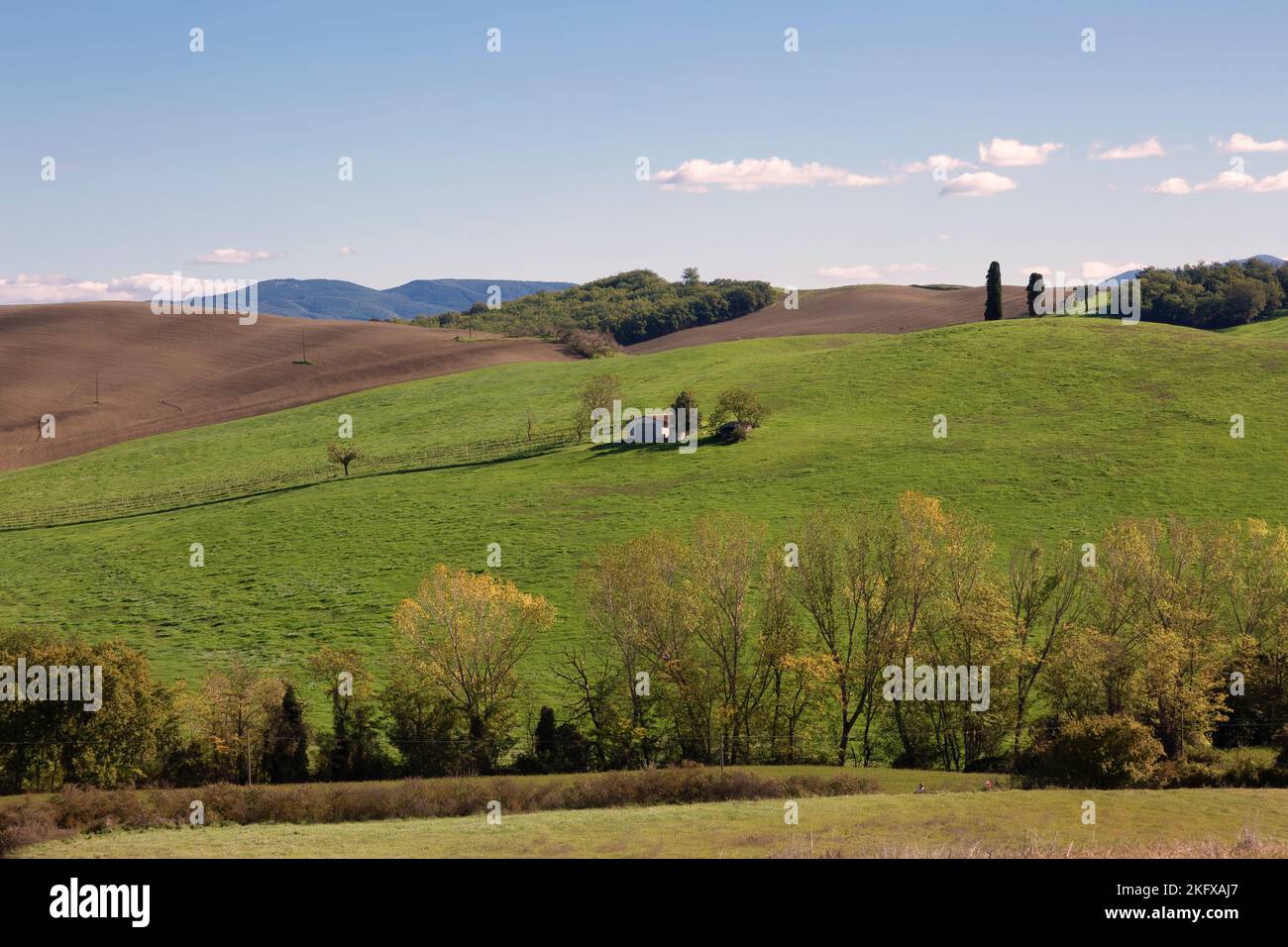 Valdorcia landscape in the area of Pienza, Tuscany in a sunny day in ...