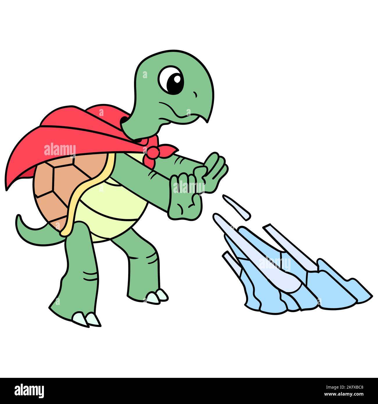 An editable vector of a turtle with freezing abilities Stock Vector ...