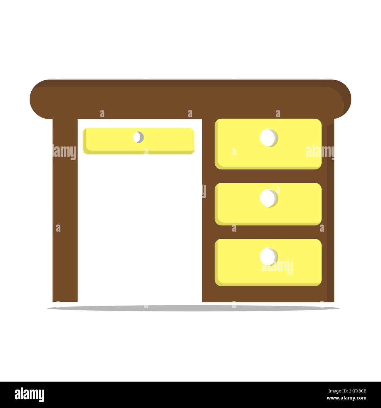 Furniture cabinet, home drawer, table design flat vector illustration ...